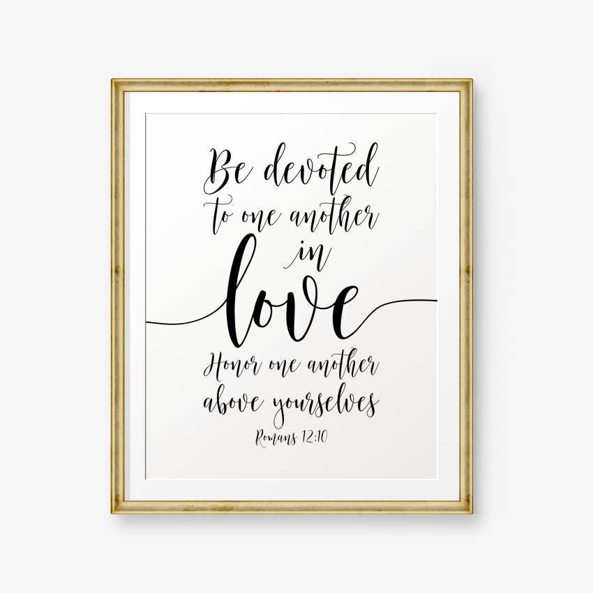 Bible Verses Printable Romans 12:10 Be devoted to one | Etsy