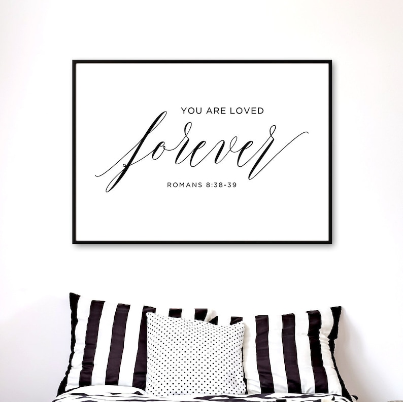 Bible Verse Printable Art You Are Loved Forever Romans | Etsy