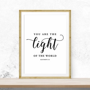 You are the Light of the World Matthew 5:14 Bible Verse | Etsy