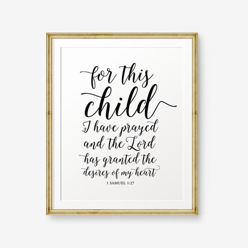 Poster: for This Child I Prayed - Etsy