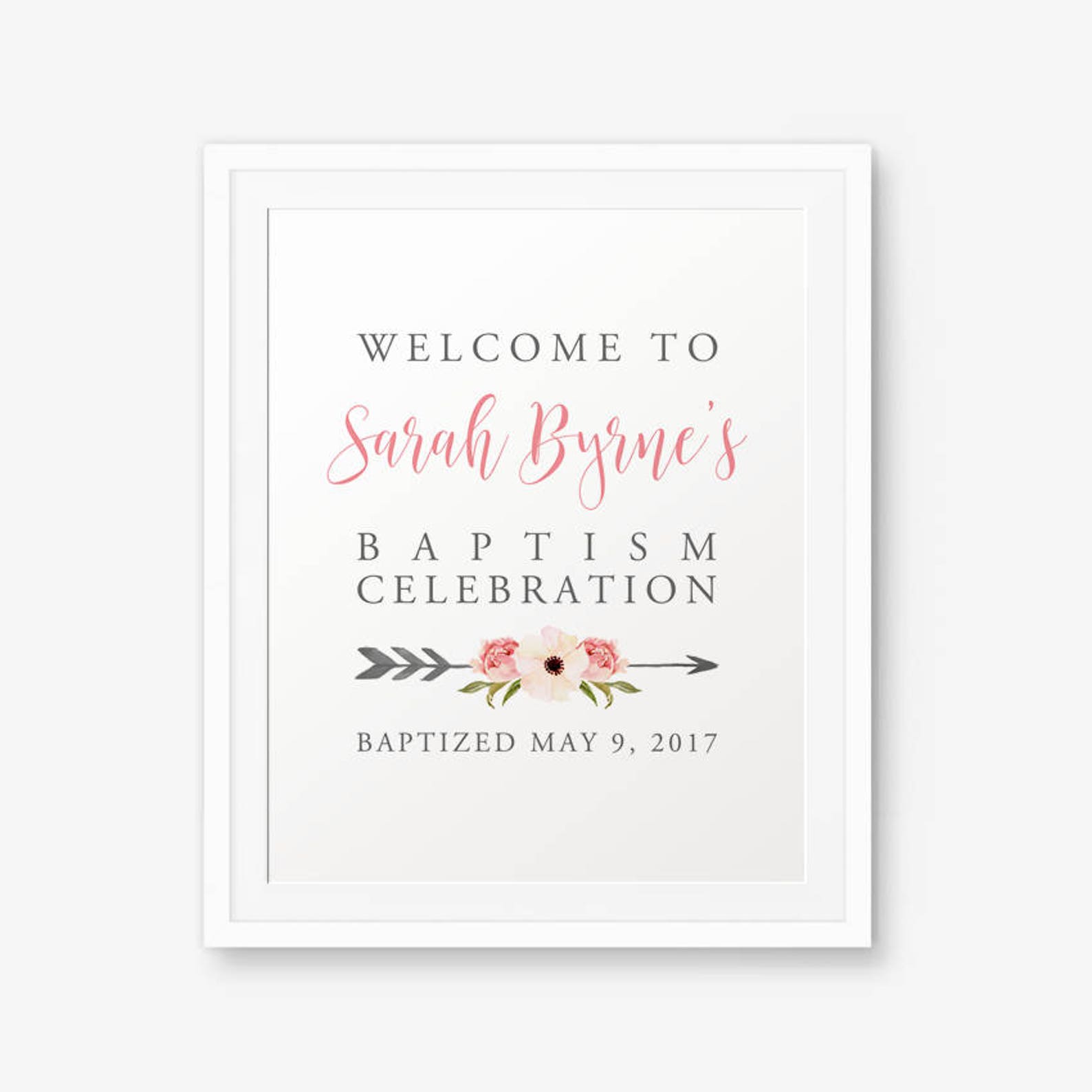 Custom Baptism Welcome Sign Printable Baptism Party Welcome | Etsy