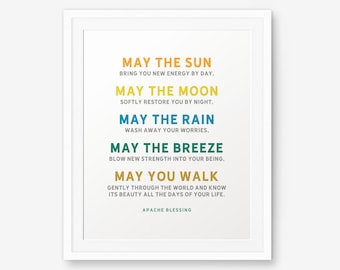 Apache Blessing may the Sun Bring You Energy... Poem Print With ...