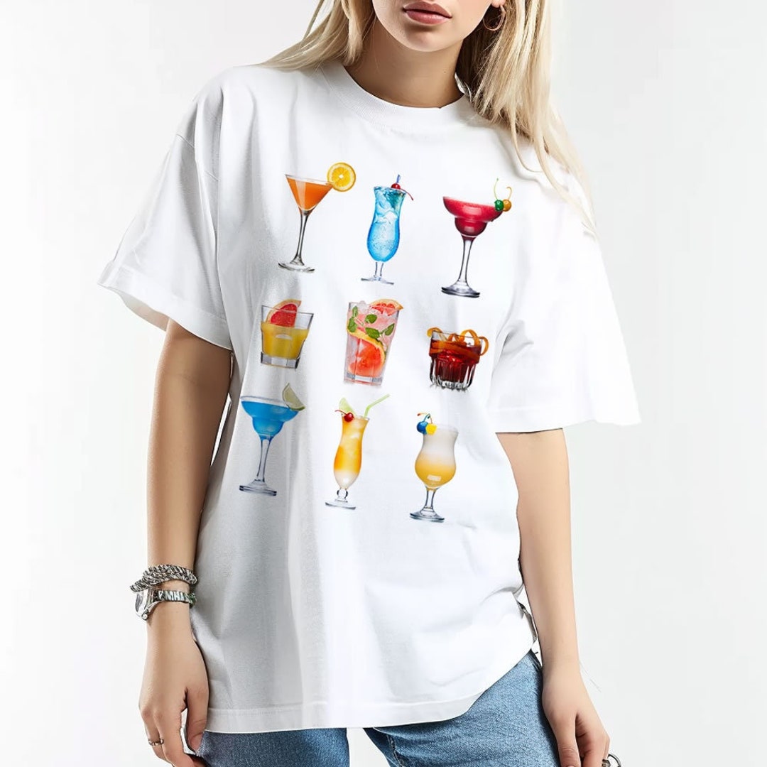 Cocktails Graphic Comfort Colors T-shirt, Cocktails T-shirt, Margarita ...