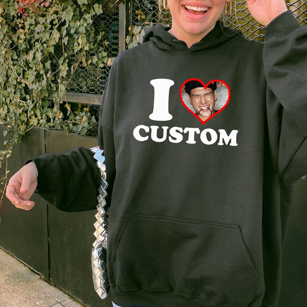 I Love Custom Hoodie, I Heart Custom Sweatshirt, Music Lover Gift ...