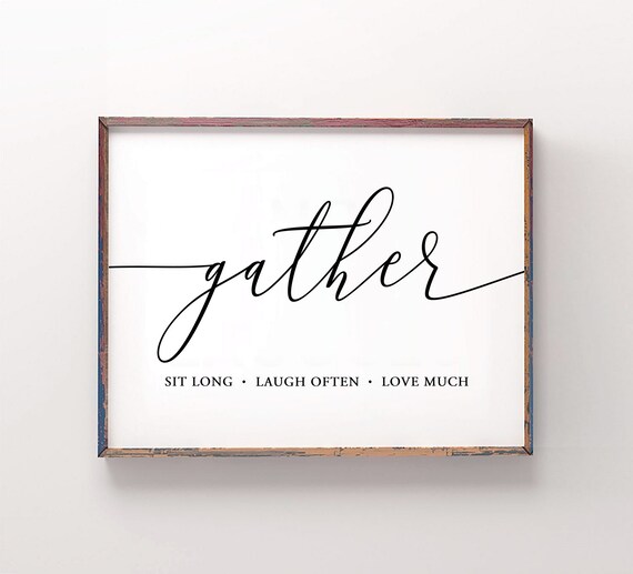 Gather Sign Printable Art Thanksgiving Printable Fall Decor | Etsy