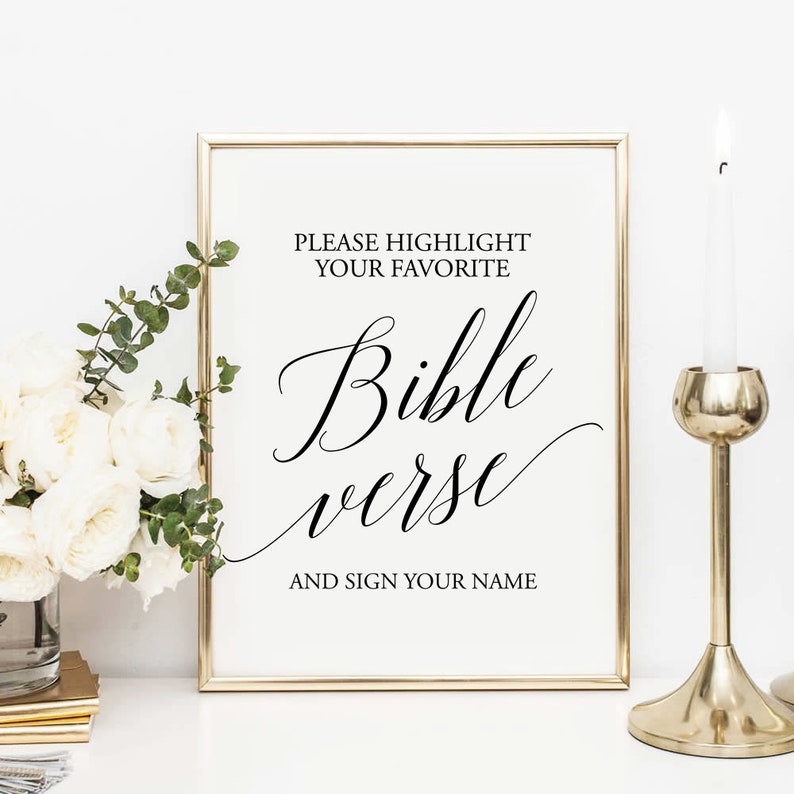 Wedding Bible Verse Sign Printable Please Highlight Your | Etsy Wedding Bible Verse Sign Printable Please Highlight Your | Etsy