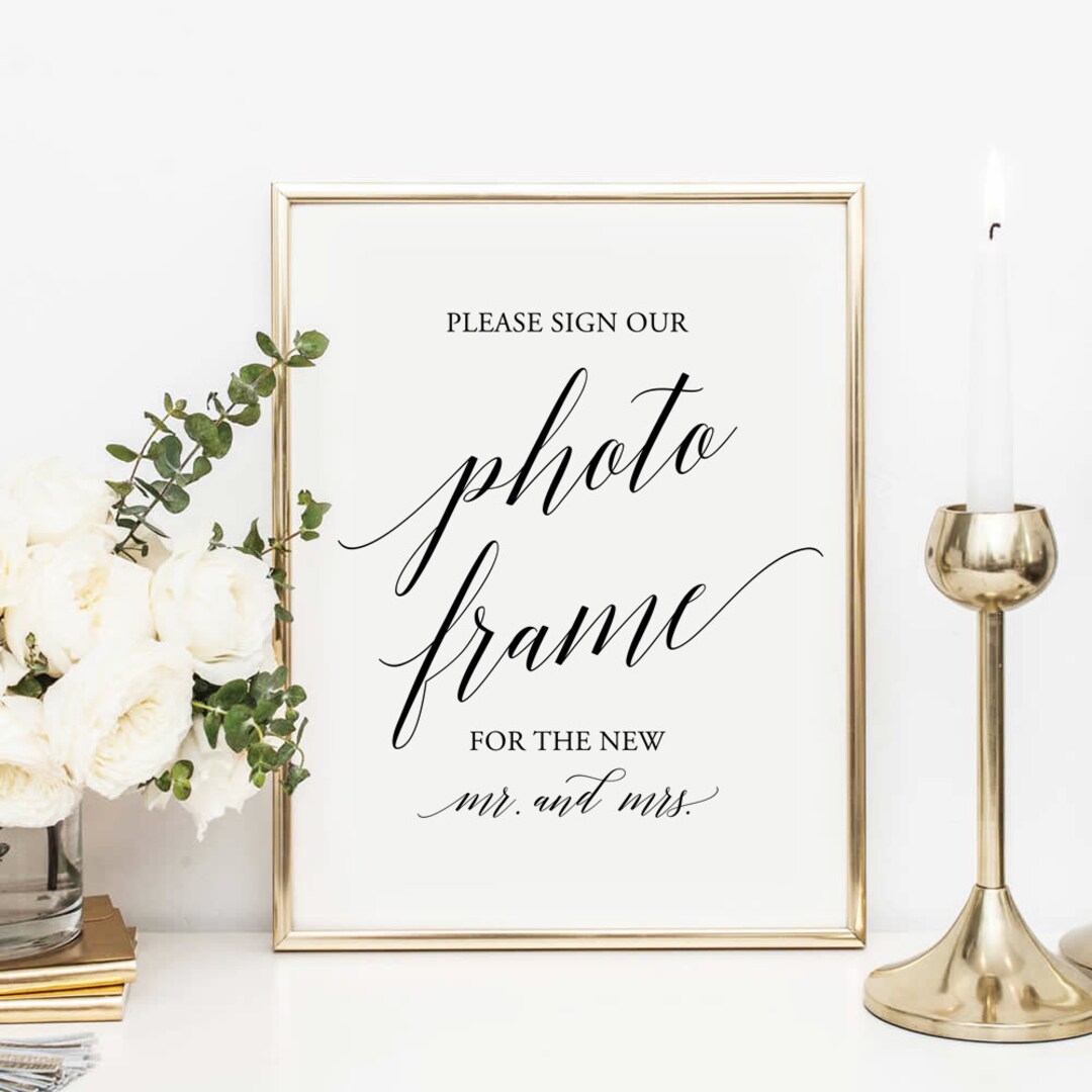 Please Sign Our Photo Frame, Wedding Gold Sign, Guest Book Sign, Sign ...
