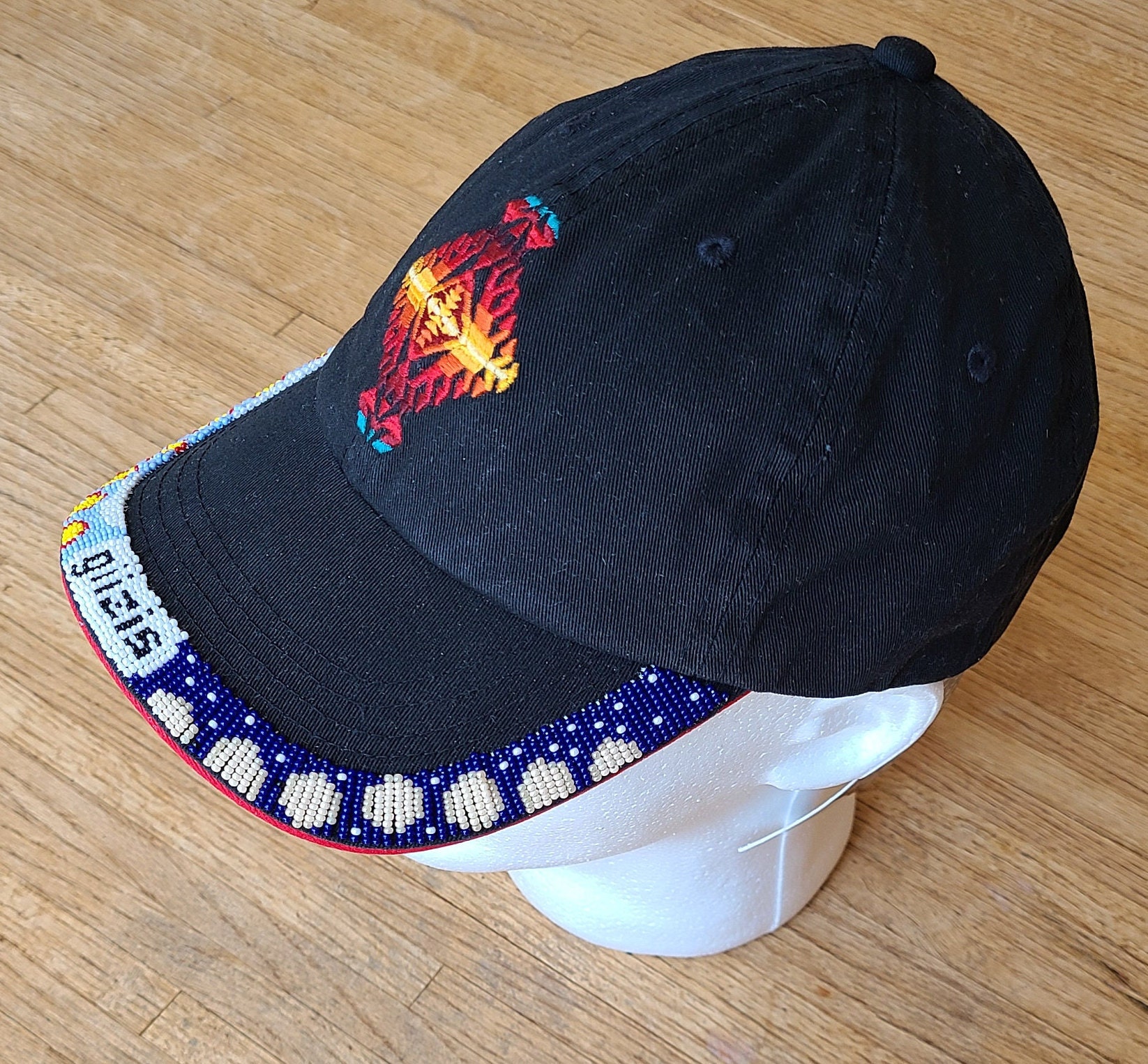 Native American (ojibwe) Beaded Pendleton Cap - Etsy