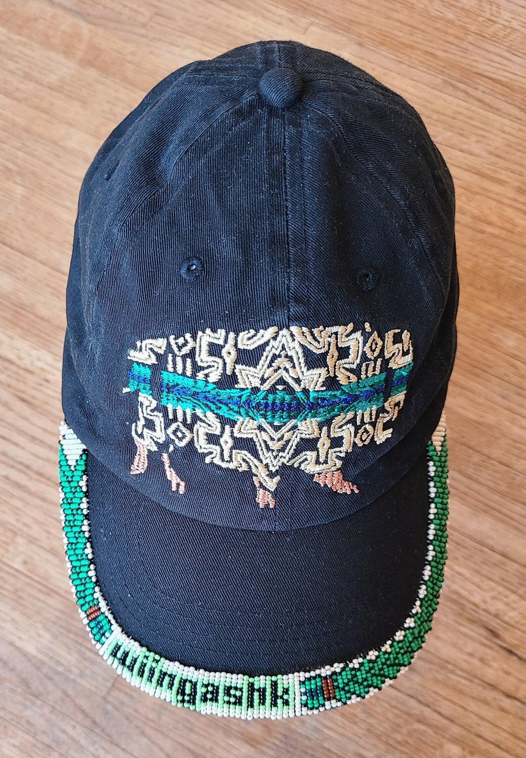 Native American (ojibwe) Beaded Pendleton Bison Cap - Etsy