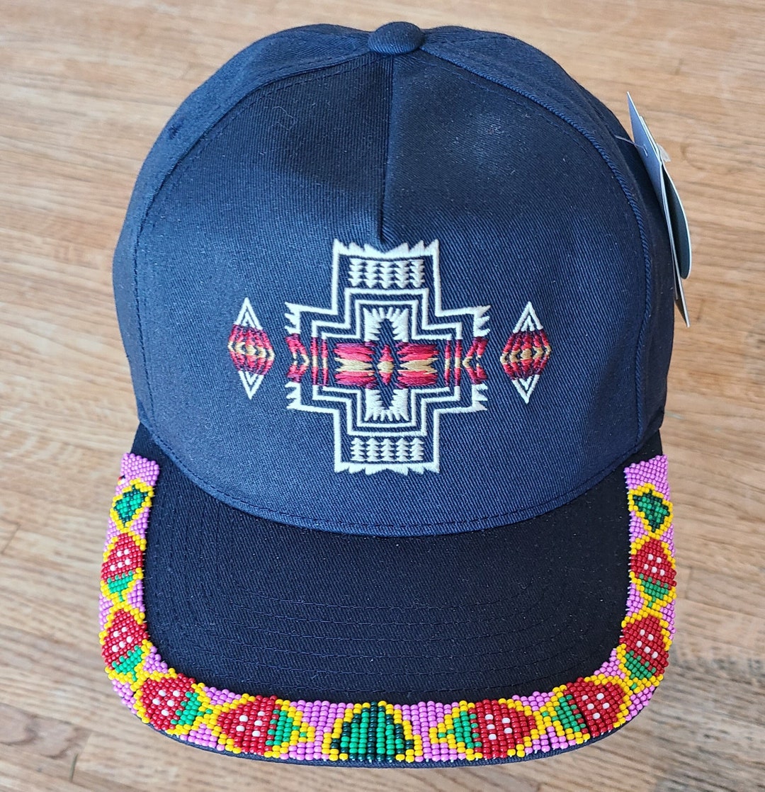 Native American ojibwe Beaded Pendleton Cap - Etsy
