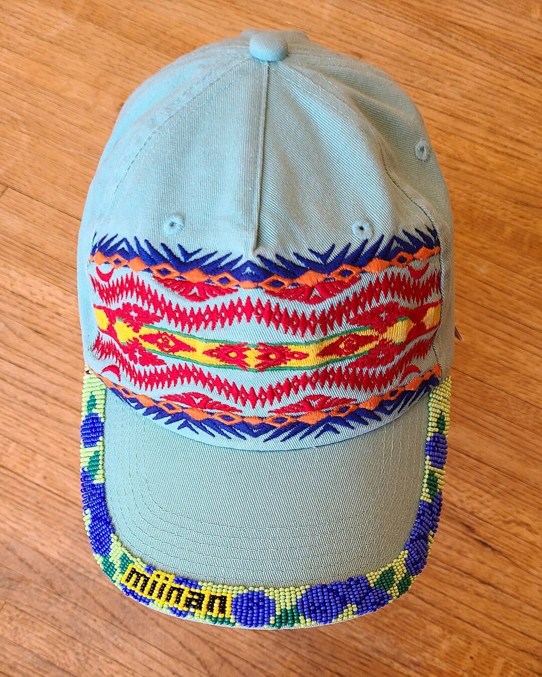 Native American (ojibwe) Beaded Pendleton Cap - Etsy