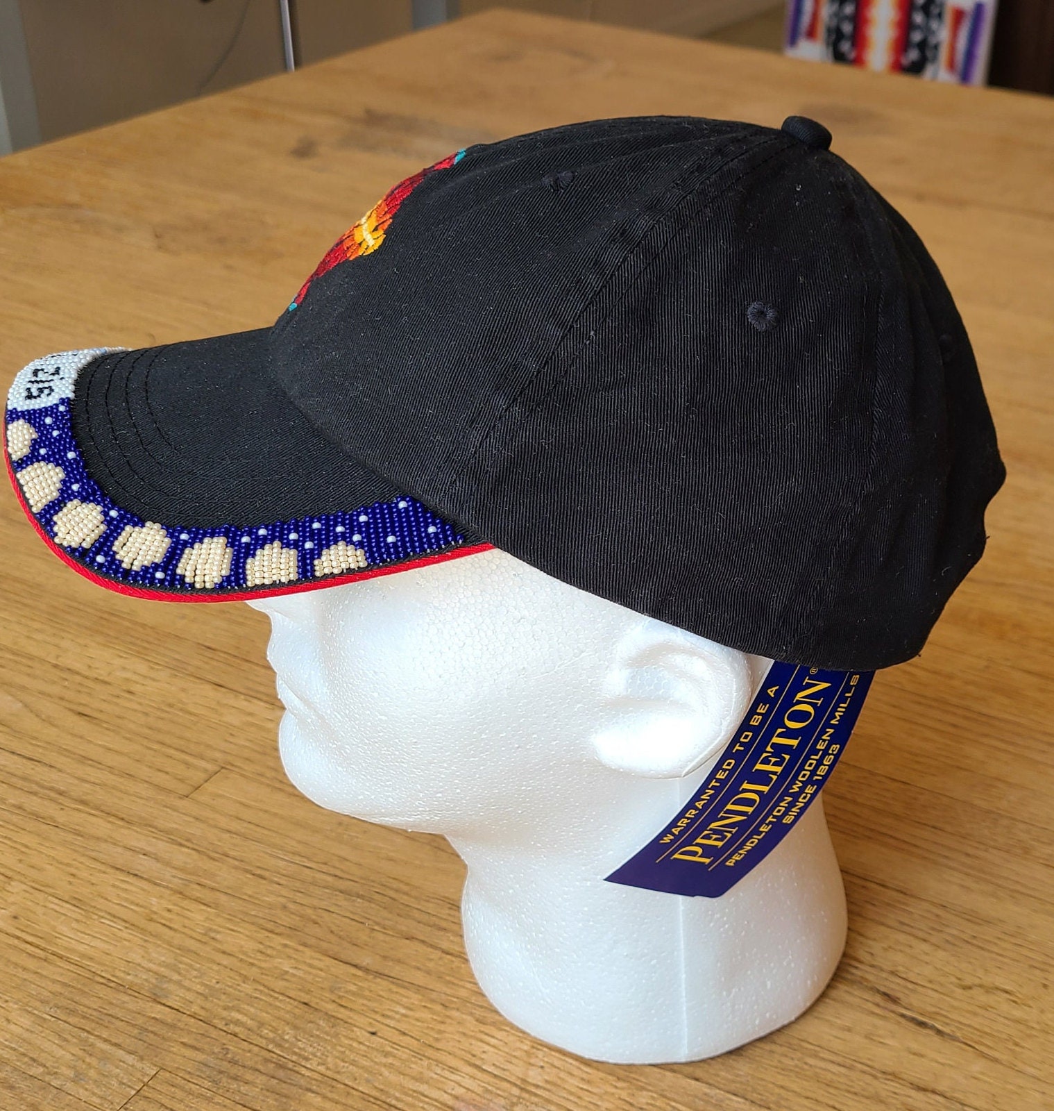 Native American (ojibwe) Beaded Pendleton Cap - Etsy