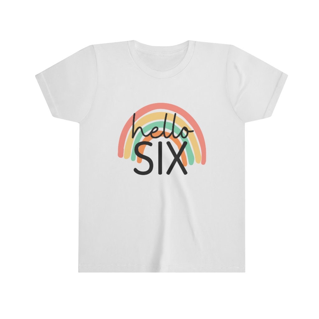 Rainbow Birthday Shirt 6 6th Birthday Shirt Girl Hello 6 - Etsy