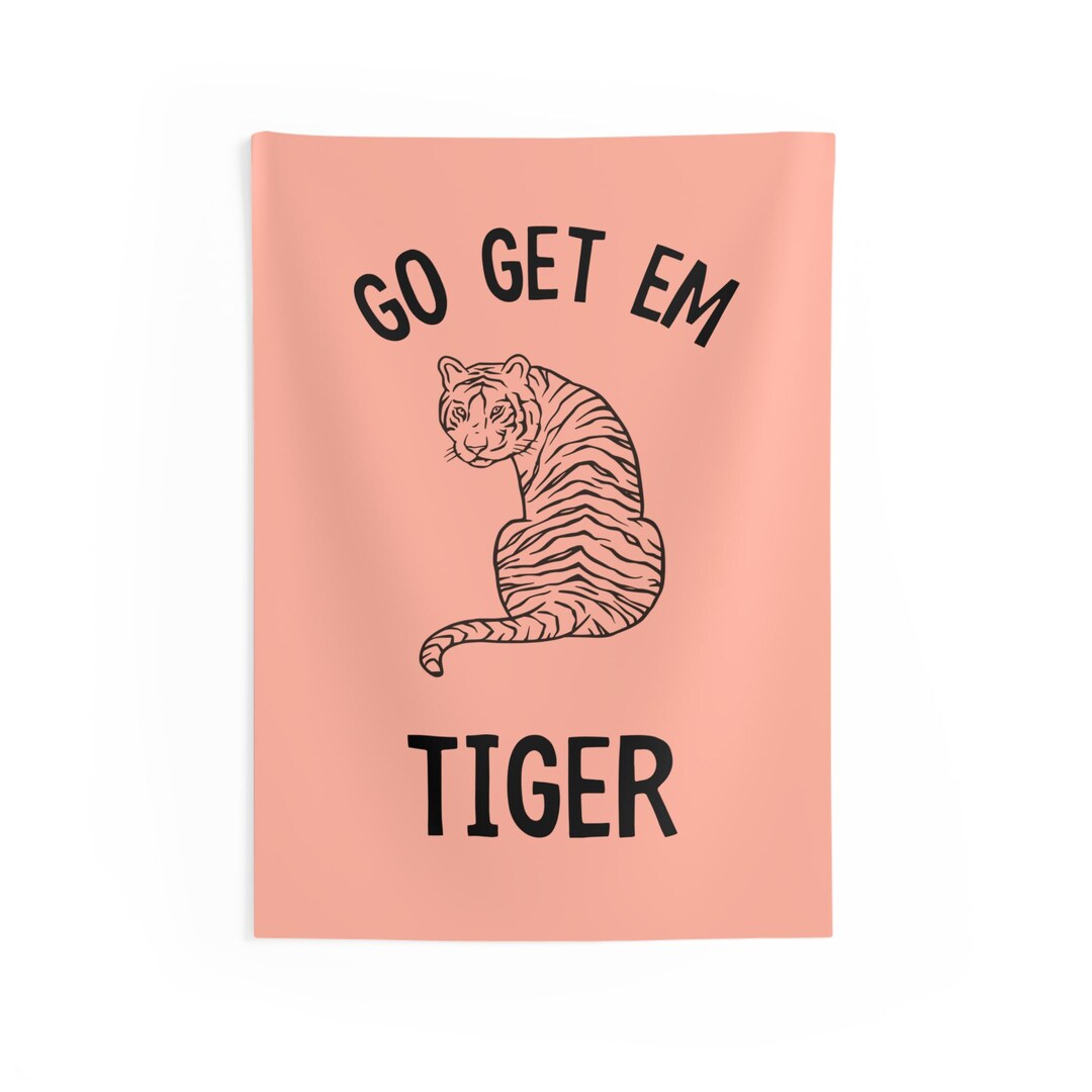 Go Get 'em Tiger Banner - Wall Hanging - Canvas Flag - Gender Neutral ...
