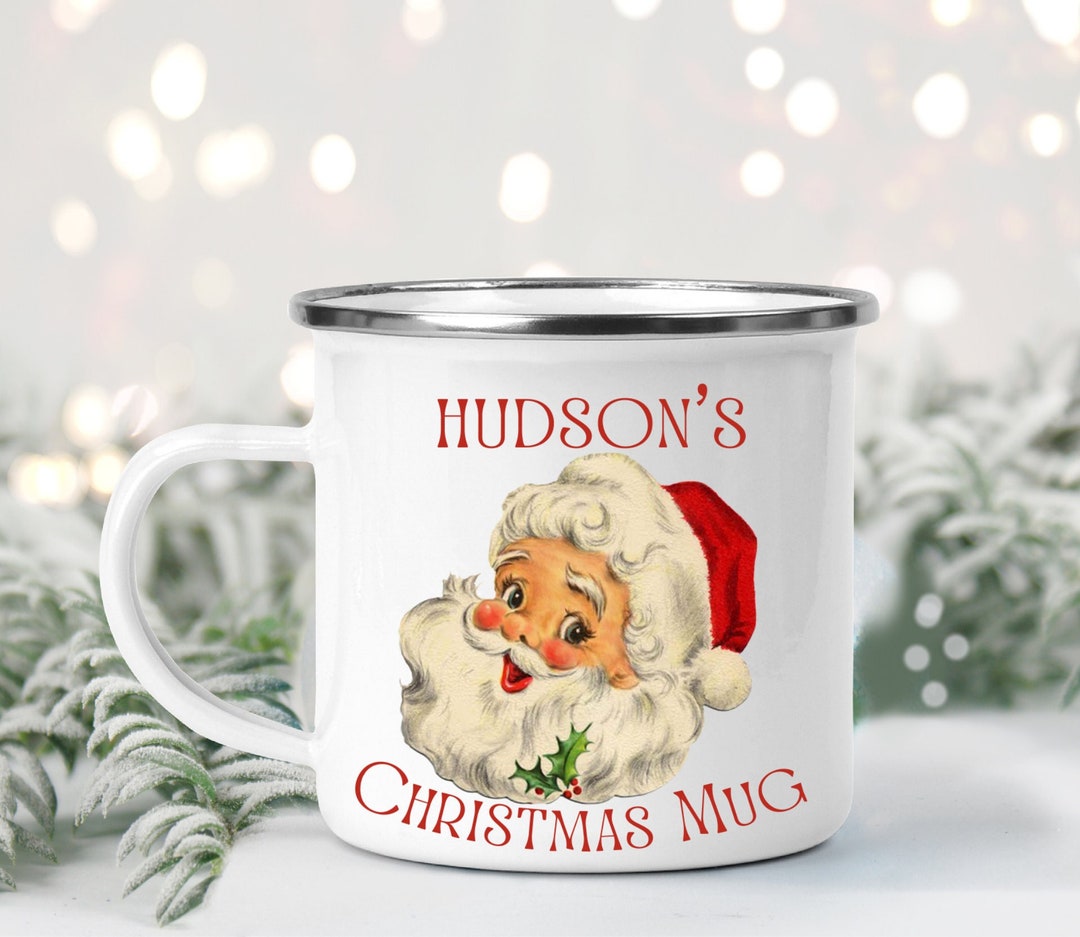 Vintage Santa Mug, Personalized Kids Christmas Mug, Kids Hot Chocolate ...
