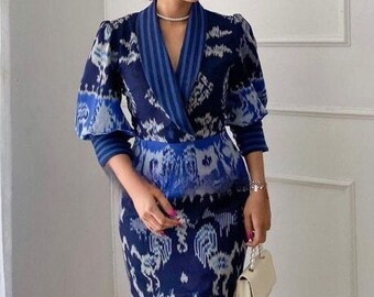 Batik Dress One Set, Outer and Wrap Batik Pattern Traditional From ...
