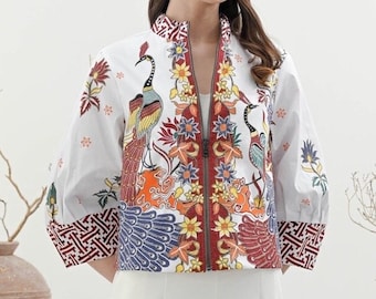 Batik Bomber Jacket, Batik Outer, Indonesian Traditional Clothes ...