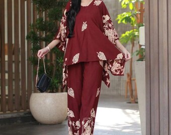 Batik Dress One Set, Outer and Wrap Batik Pattern Traditional From ...