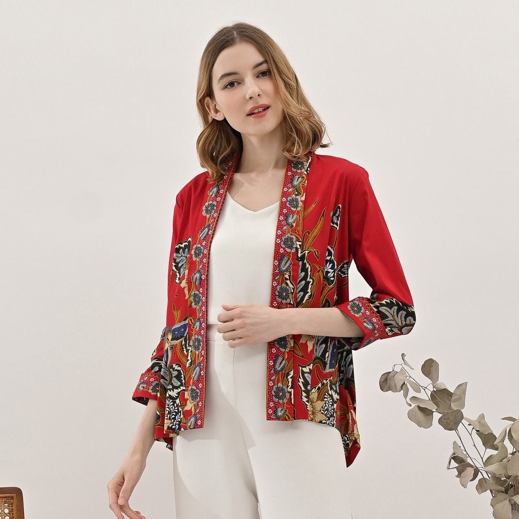 Outer Blazer Batik Pattern From Indonesia Batik Outer KATCO - Etsy