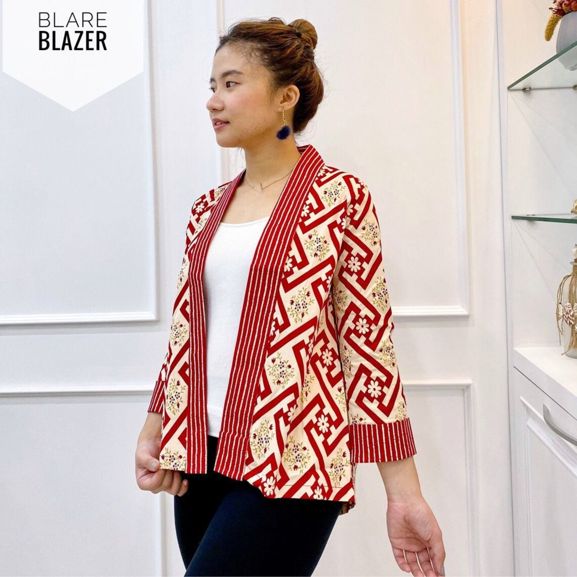 Outer Blazer Batik Pattern From Indonesia Batik Outer - Etsy