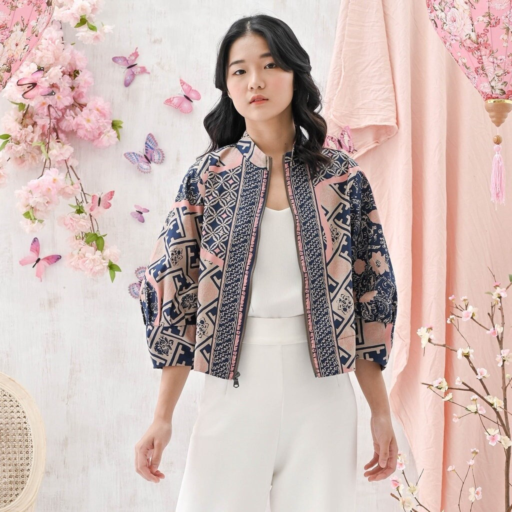Bomber Jacket Batik Pattern From Indonesia Batik Outer KATCO - Etsy
