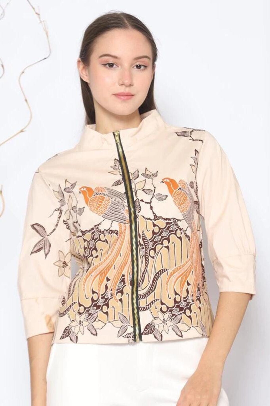 Batik Bomber Jacket, Lightweight Batik Jacket - Indonesian Traditional ...