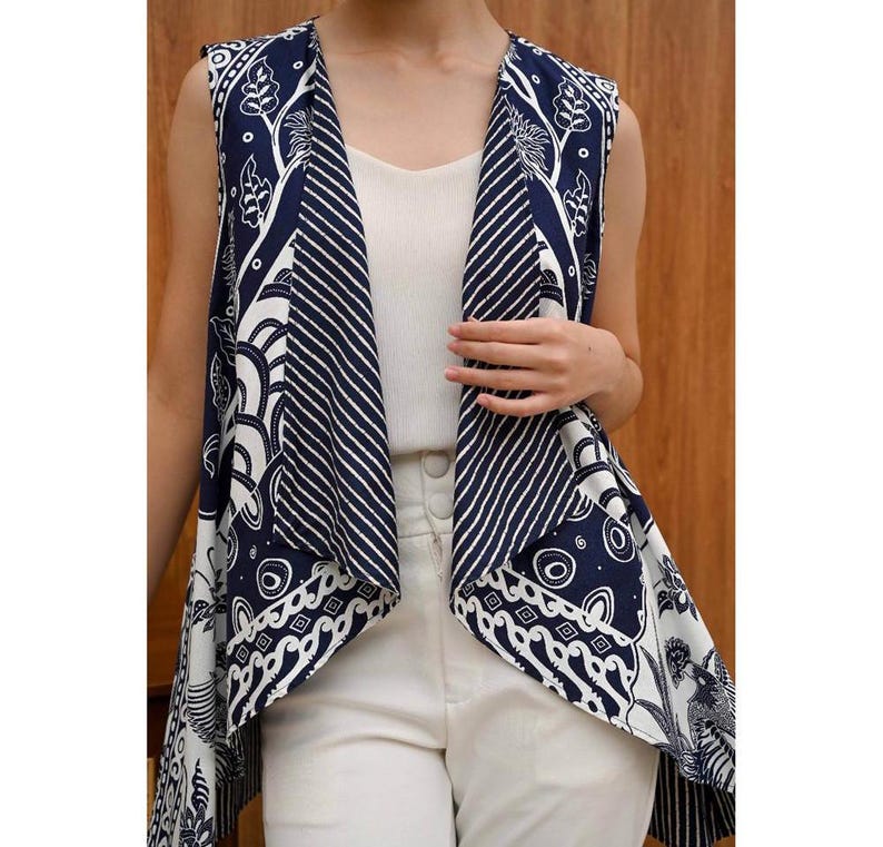 Batik Vest for Women From Indonesia - KATCO - Etsy