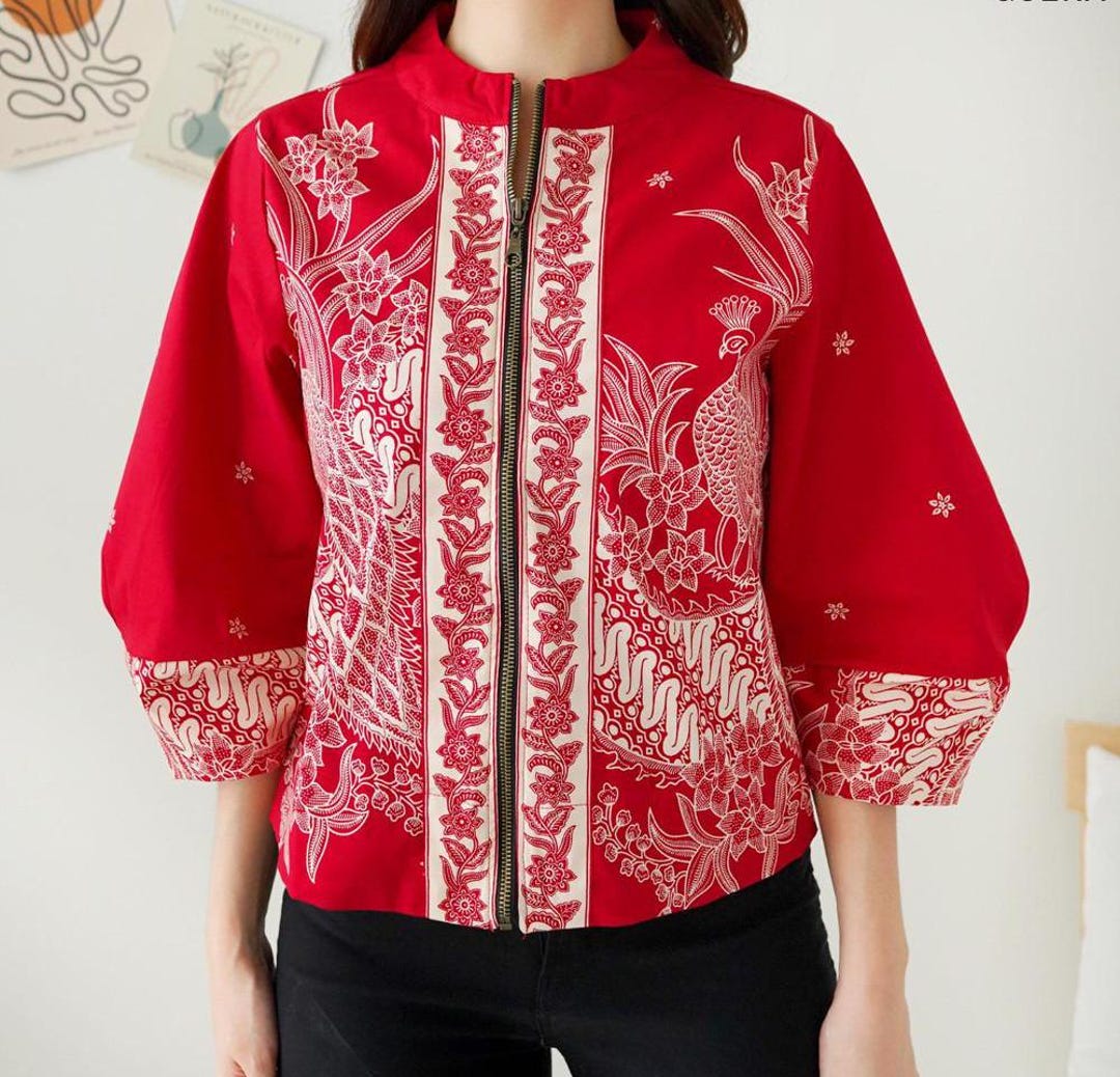 Batik Bomber Jacket Outer, Indonesian Traditional KATCO - Etsy