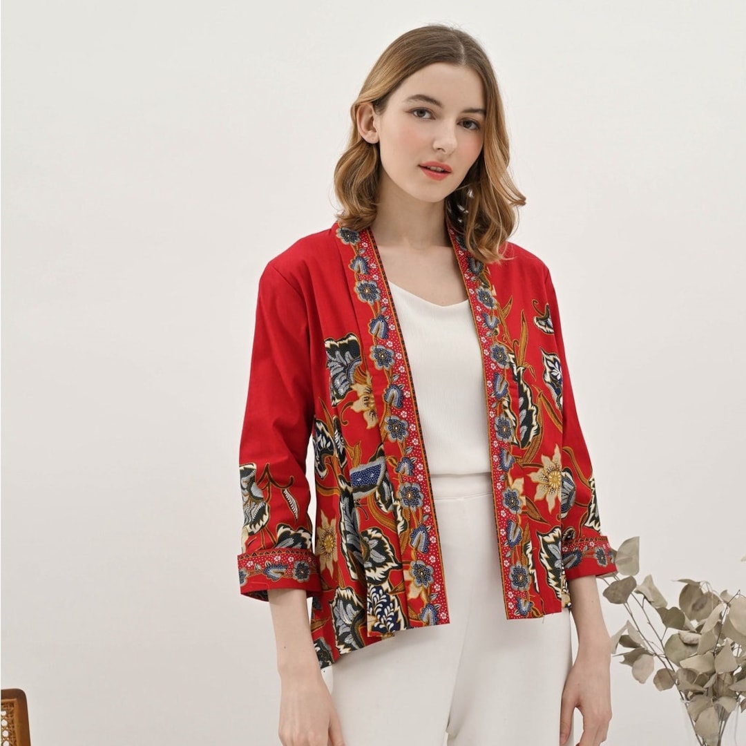 Outer Blazer Batik Pattern From Indonesia Batik Outer KATCO - Etsy