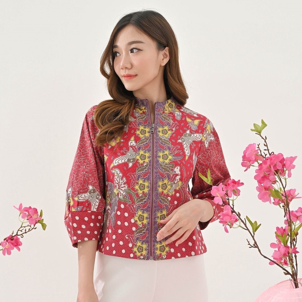 Batik Bomber Jacket, Batik Outer, Indonesian Traditional Clothes ...