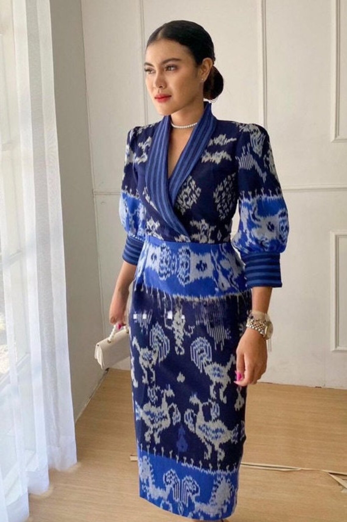 Blue Tenun Dress One Set Traditional From Indonesia KATCO - Etsy