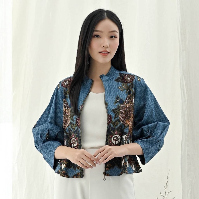 Batik Bomber Jacket Batik Outer Indonesian Traditional - Etsy