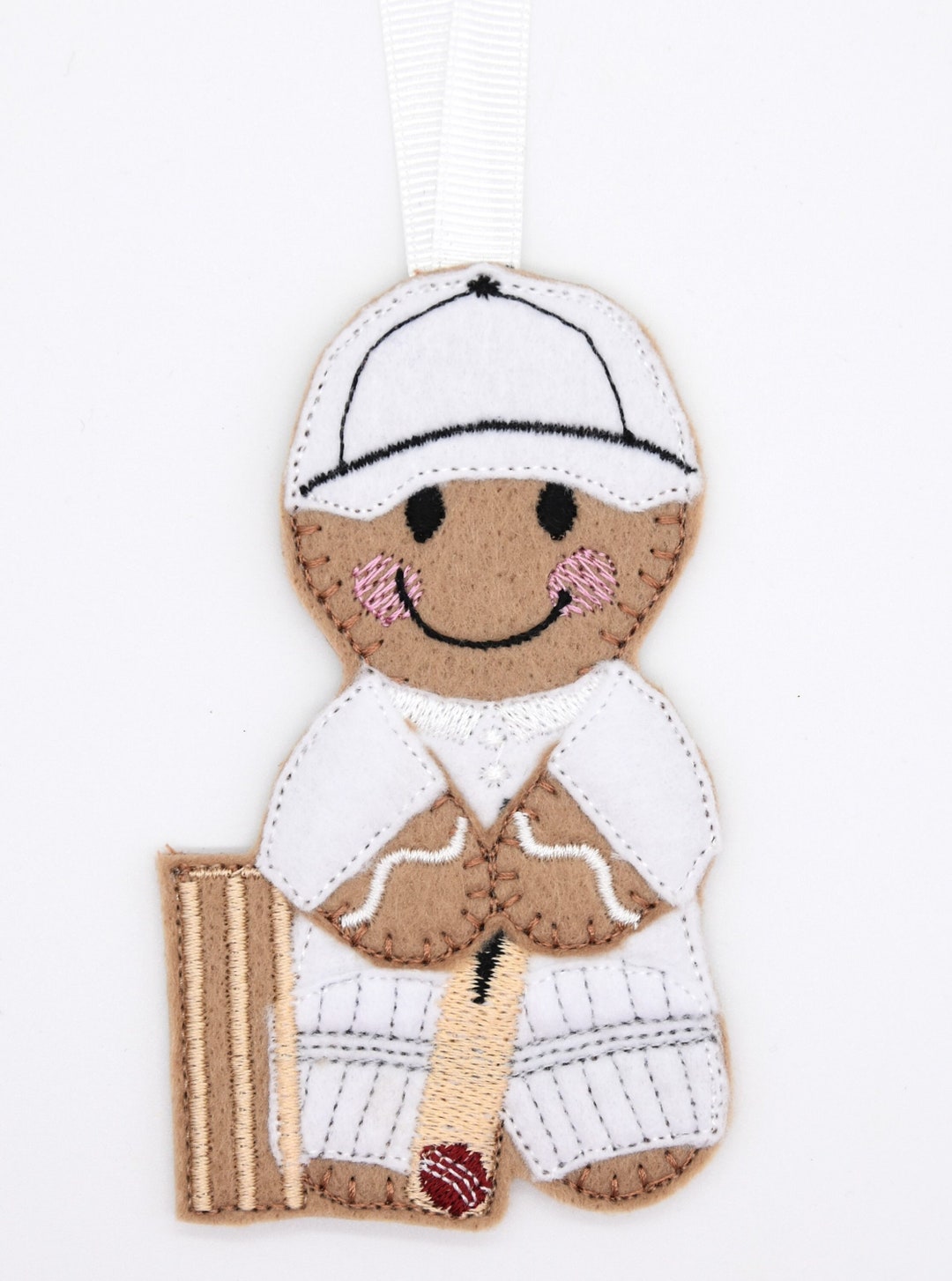 CRICKET PLAYER UMPIRE Cricketer Gingerbread Man Hanging or Key Ring ...