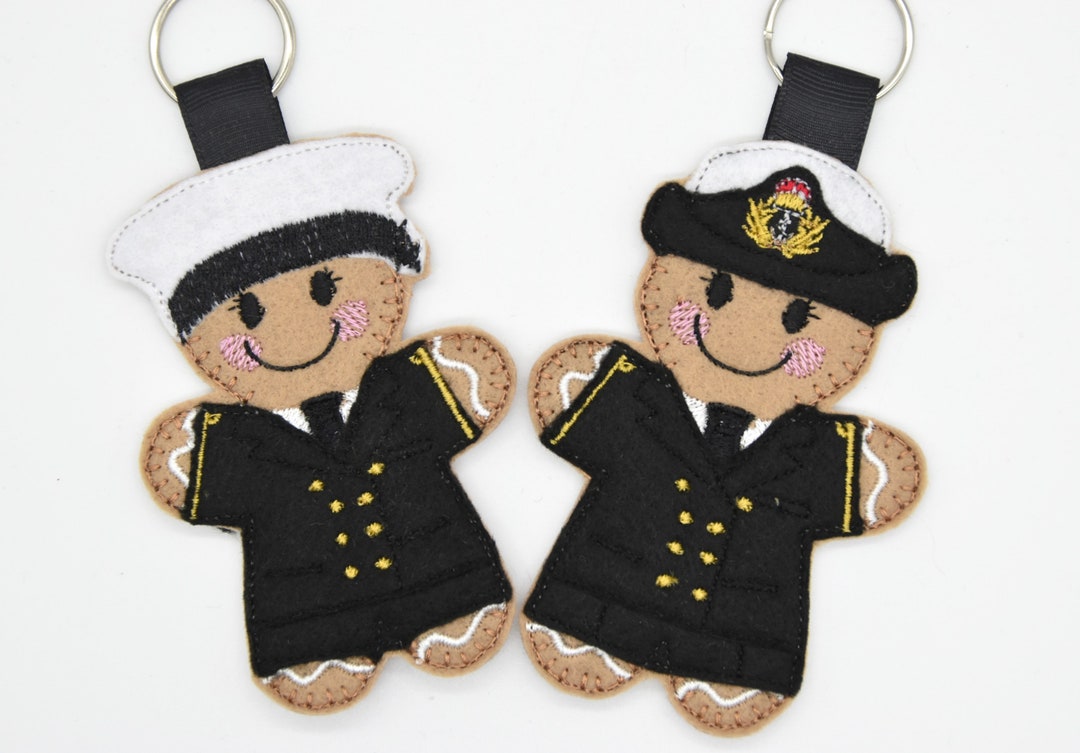 ROYAL NAVY WRENS Officer Sailor Gift Gingerbread Man Felt Character ...