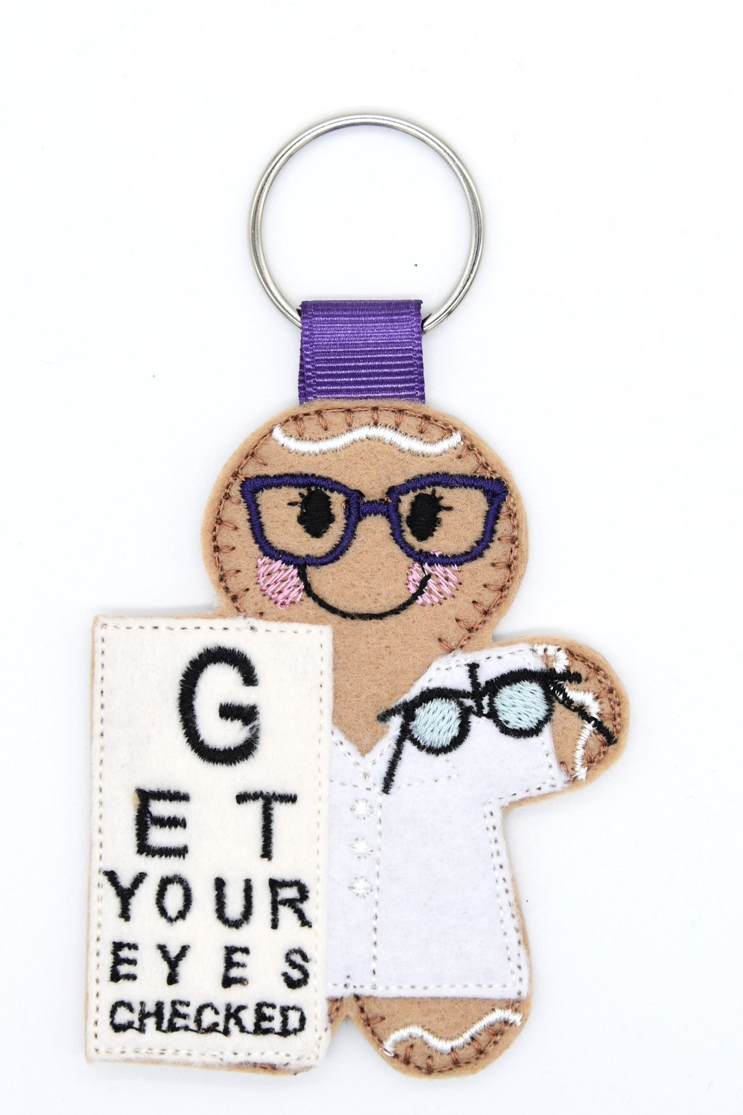 OPTICIAN GIFT NHS Gingerbread Cute Character Bag Tag Hanging Decoration ...