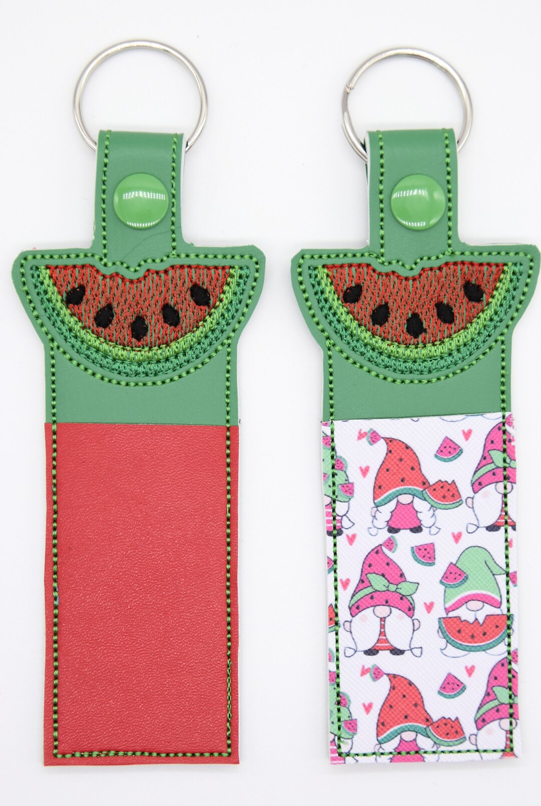 LIP BALM SALVE Holder Slim Lipstick Cover Case Pouch Watermelon Gnome ...