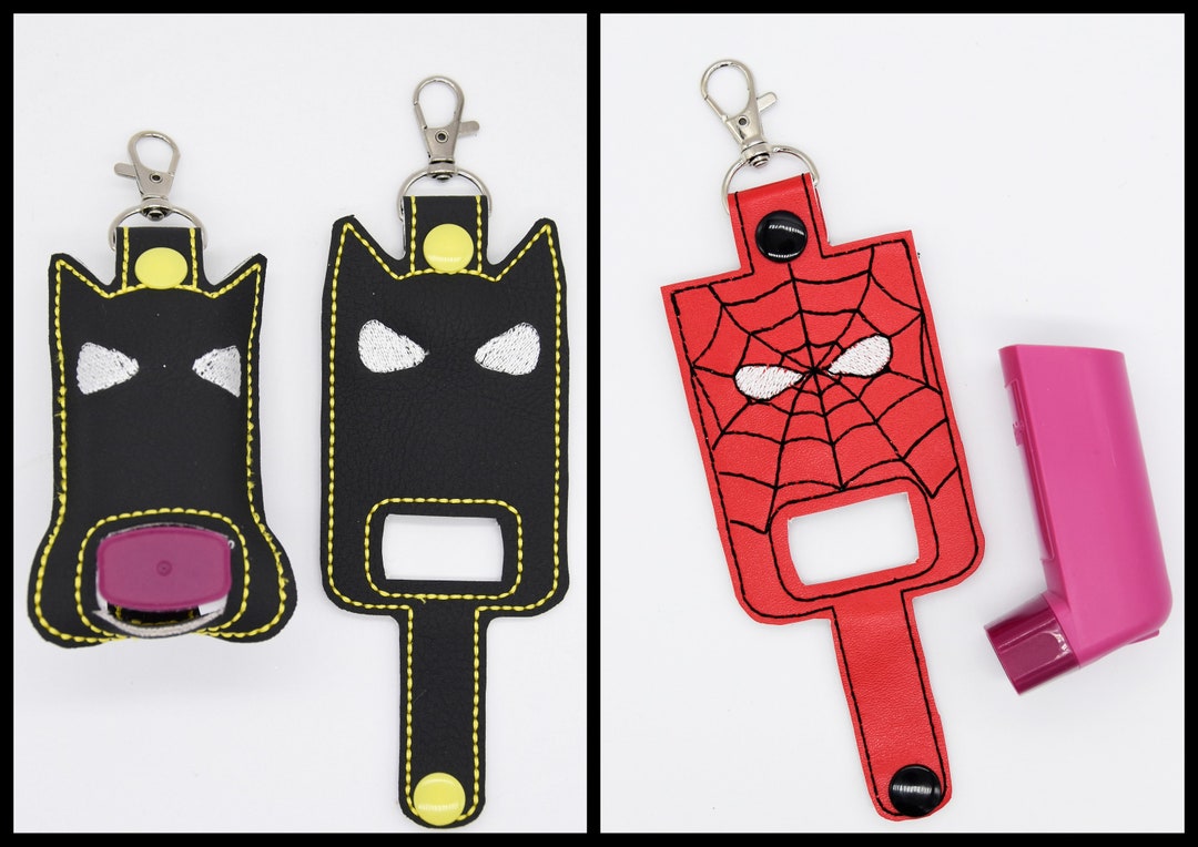CHARACTER INHALER HOLDER Hero Spider Bat Case Pouch Asthma Pump ...