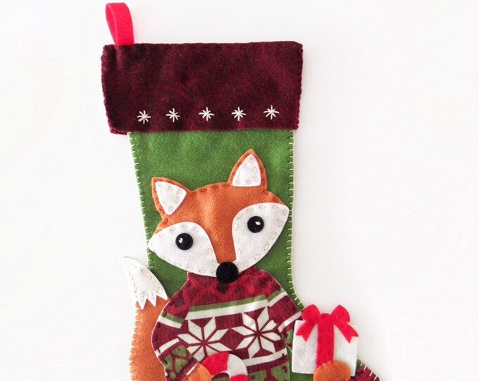 Dimensions Woodland Fox, Felt Christmast Stocking , Holiday Home Decor ...