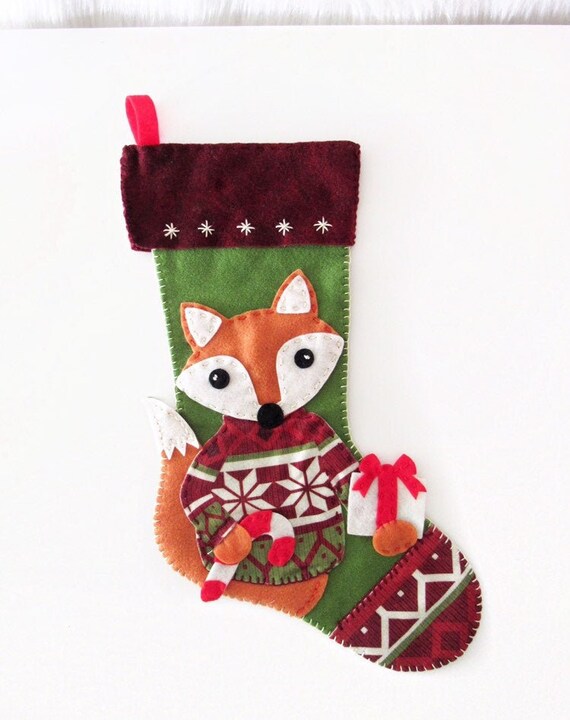 Dimensions Woodland Fox Felt Christmast Stocking Holiday | Etsy