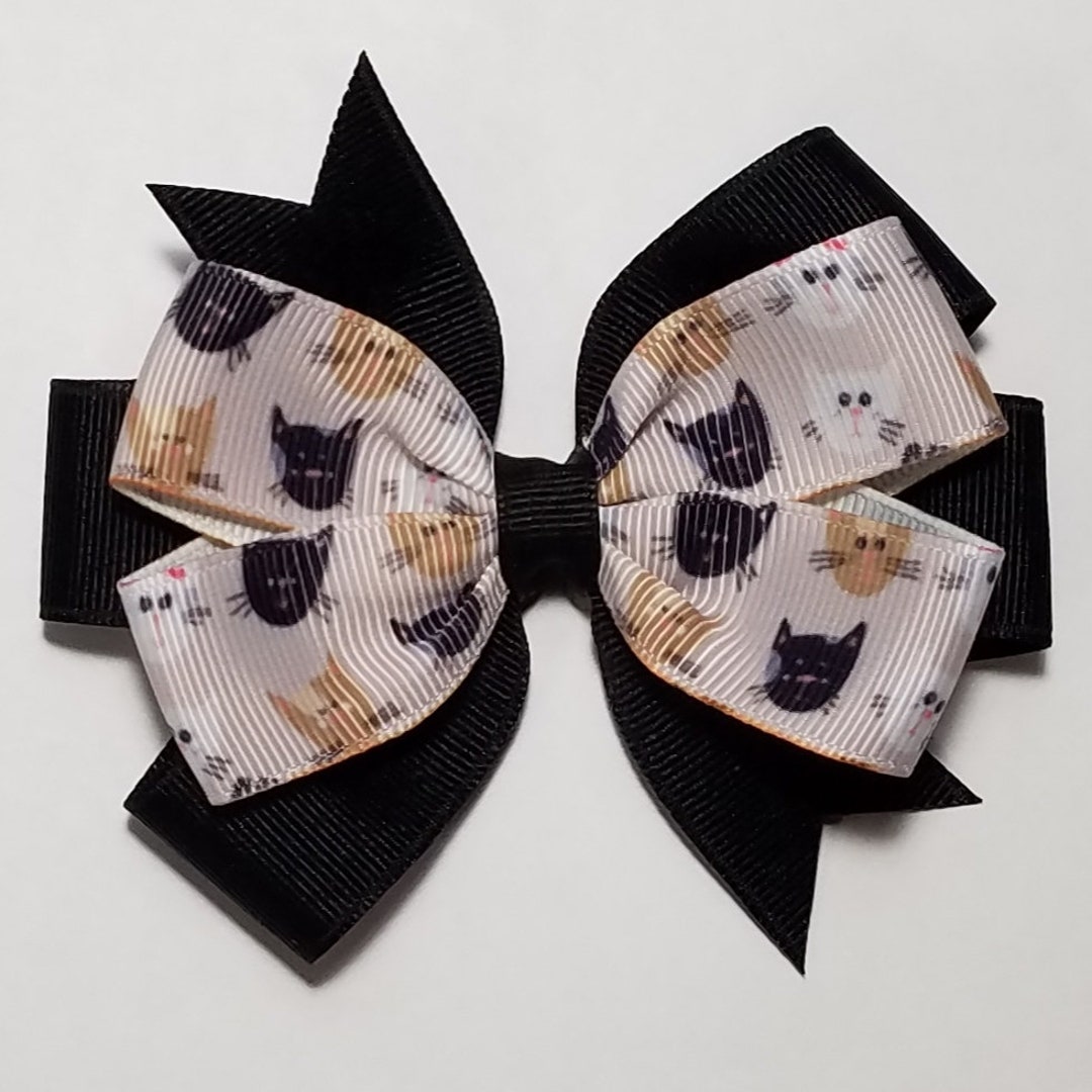 3.5" Kitty Cat Hair Bow *you Choose Solid Bow Color* - Etsy