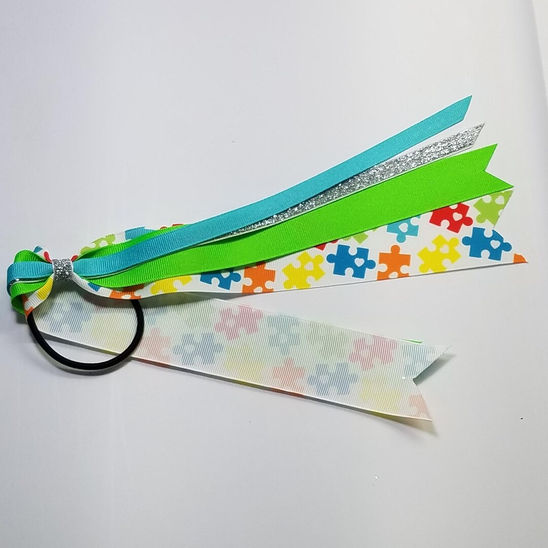 Autism Awareness Ponytail Streamer *you Choose Length* - Etsy