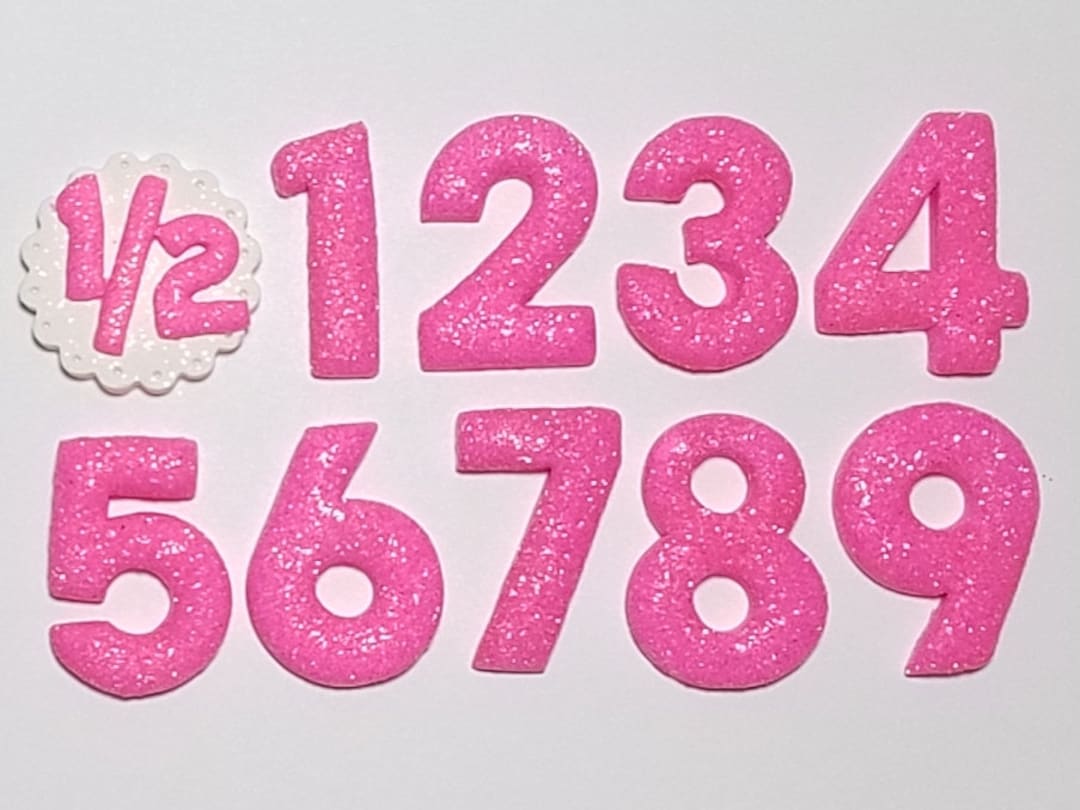 Pink Glitter Birthday Number Add On - Etsy