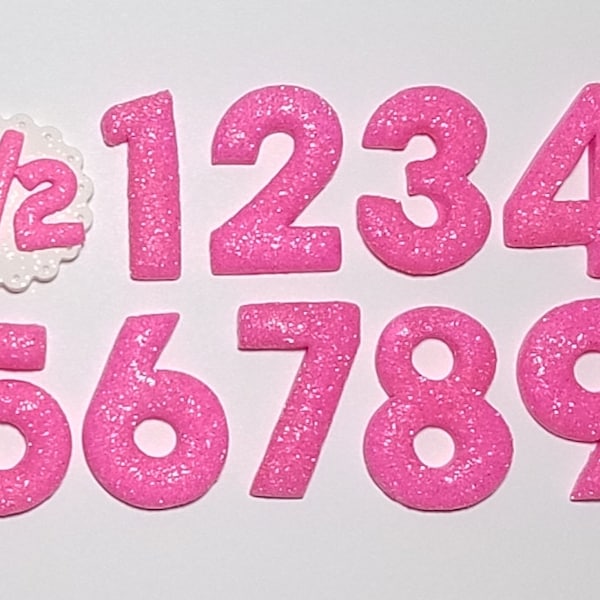 Pink Glitter Number - Etsy