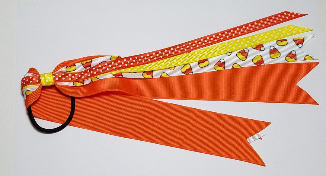 9" Candy Corn Ponytail Streamer - Etsy