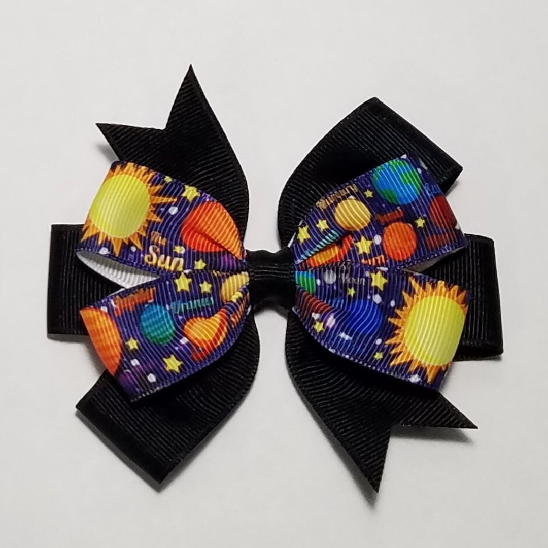 3.5" Solar System Hair Bow *you Choose Solid Bow Color* - Etsy