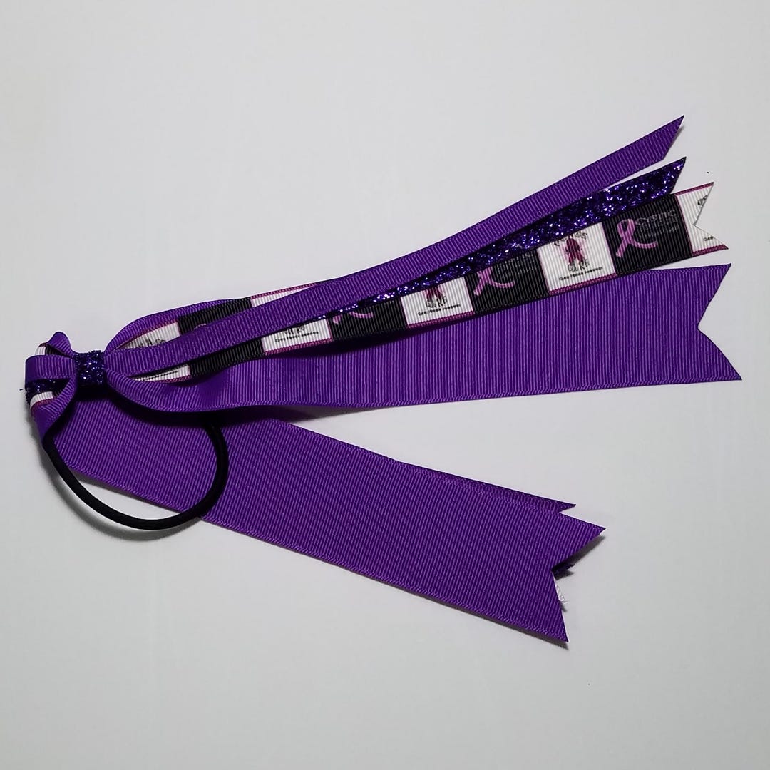 Cystic Fibrosis Purple Awareness Ribbon Ponytail Streamer *you Choose ...