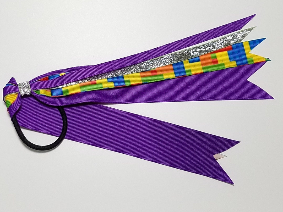 Building Blocks Ponytail Streamer *you Choose Solid Ribbon Color ...