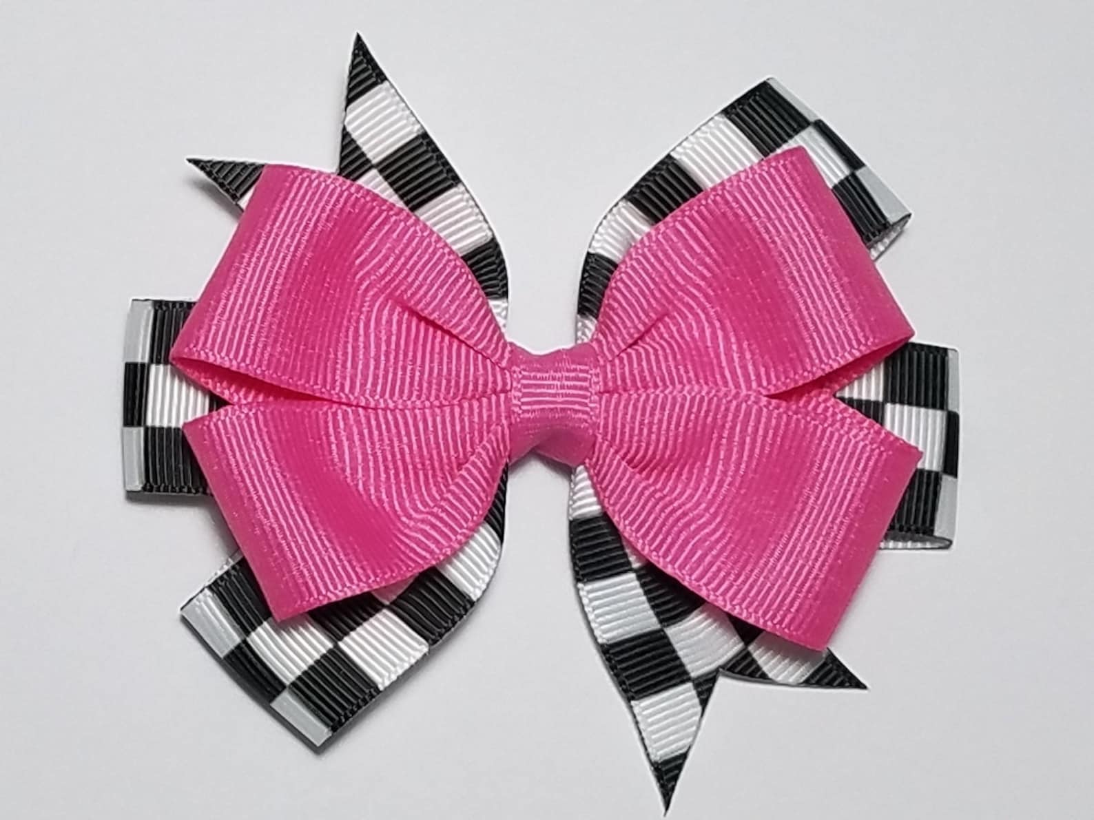 3.5 Checkered Flag Racing Hair Bow you Choose Solid Bow - Etsy