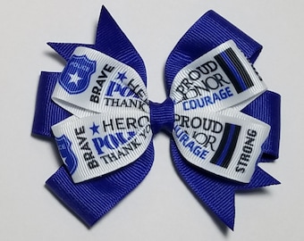 Police Officers Daughter Thin Blue Line Hair Bow - Etsy
