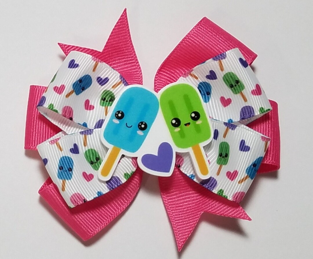 3.5" Popsicle Hair Bow *you Choose Solid Bow Color* - Etsy